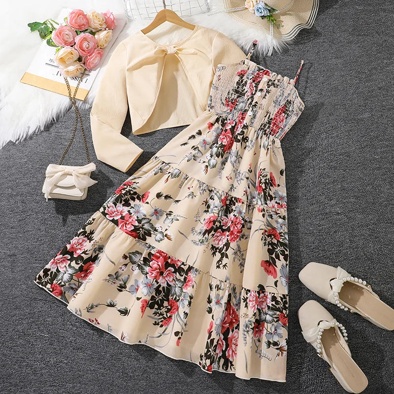 2 Pcs Kids Casual Dress Sets for Girls Clothes Autumn Winter 2025 New ...
